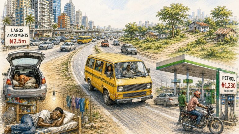 Spike in bus fares, rents force Nigerians to live in cars, offices, shops